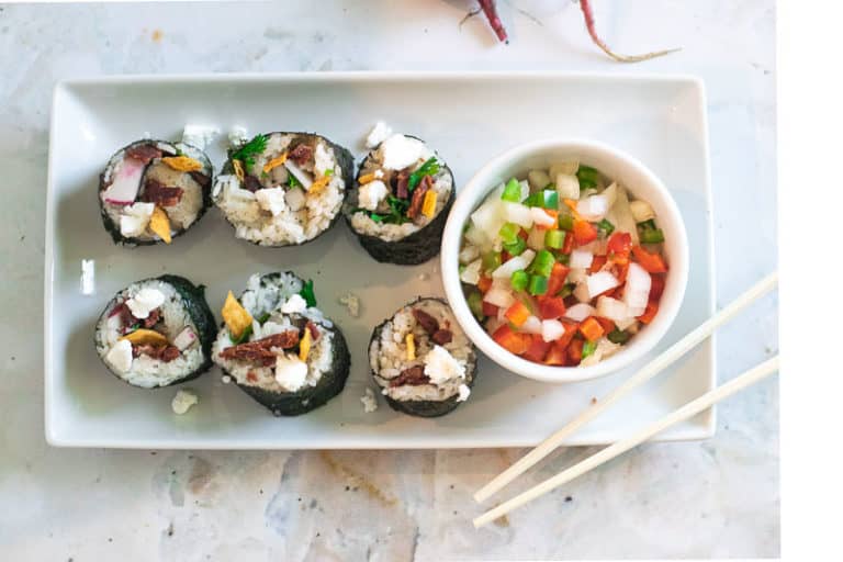 Taco Beef Sushi (Taco Maki Beefshi Roll) - Bucket List Tummy
