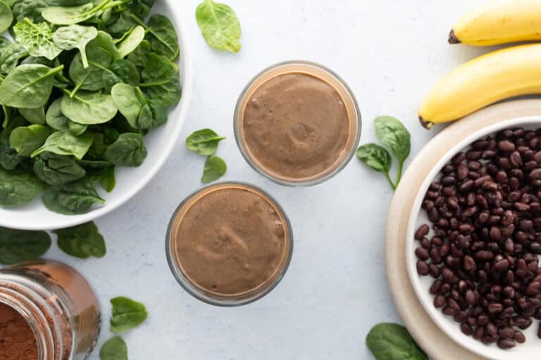 Mint Chocolate Black Bean Smoothie (High Protein) - Bucket List Tummy