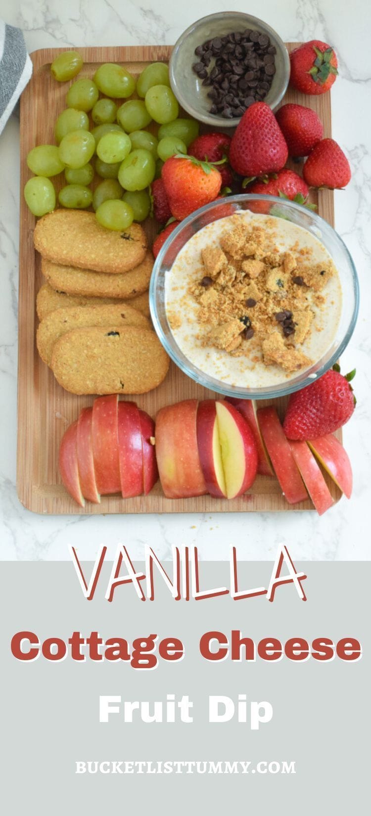 High Protein Vanilla Cottage Cheese Fruit Dip - Bucket List Tummy